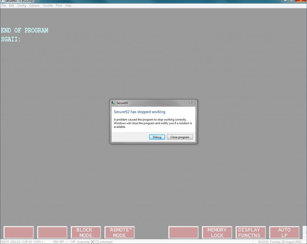Dropping Minisoft 92 Terminal Emulation Connections in Ecometry (JDA ...