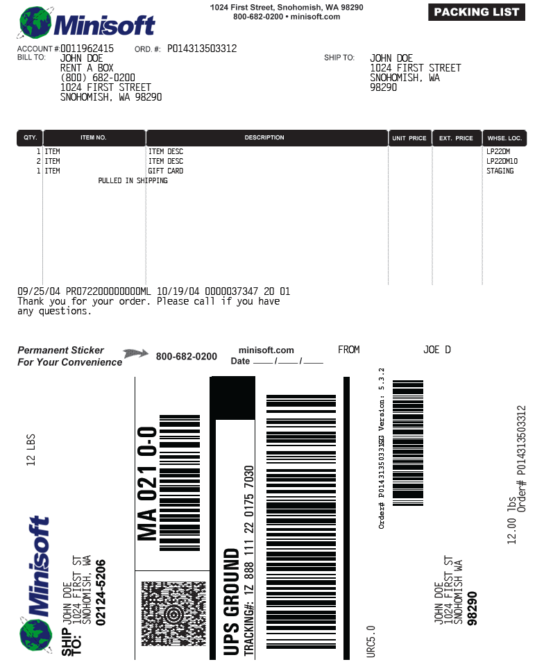 Forms | Labels | Dropship Libraries | Minisoft, Inc.